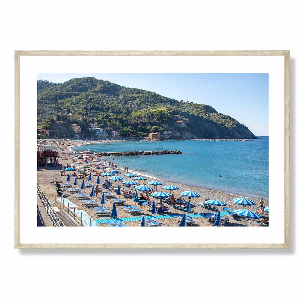 Framed Levanto Beach Wall Art | Italian Riviera Coastal Art Print ...